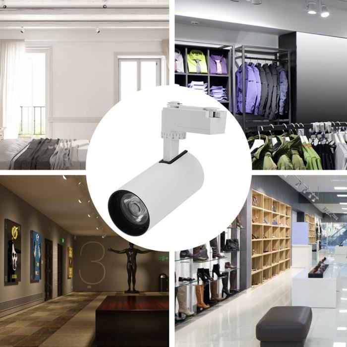 YOSOO projecteur sur rail à LED AC220V 20W 4000K Angle réglable LED ...