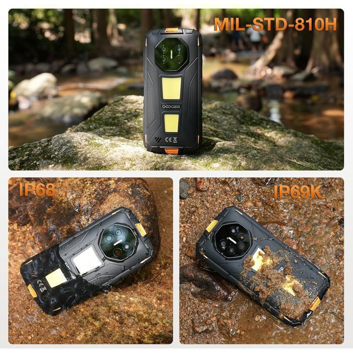 Doogee Fire 3 Max Smartphone Robuste 32Go + 256 Go Caméra 48MP 5.5'' 8350mAh 1200LM lampe de ...