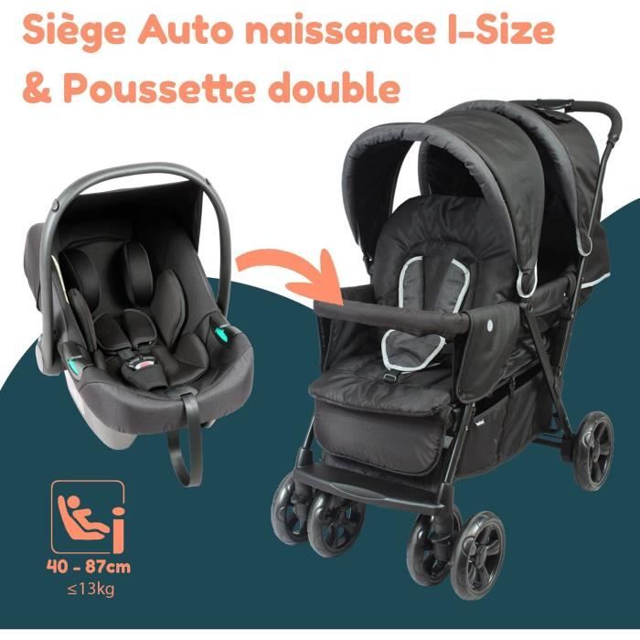 Poussette double jumeaux - BAMBISOL - Combiné Poussette Double + Siège ...