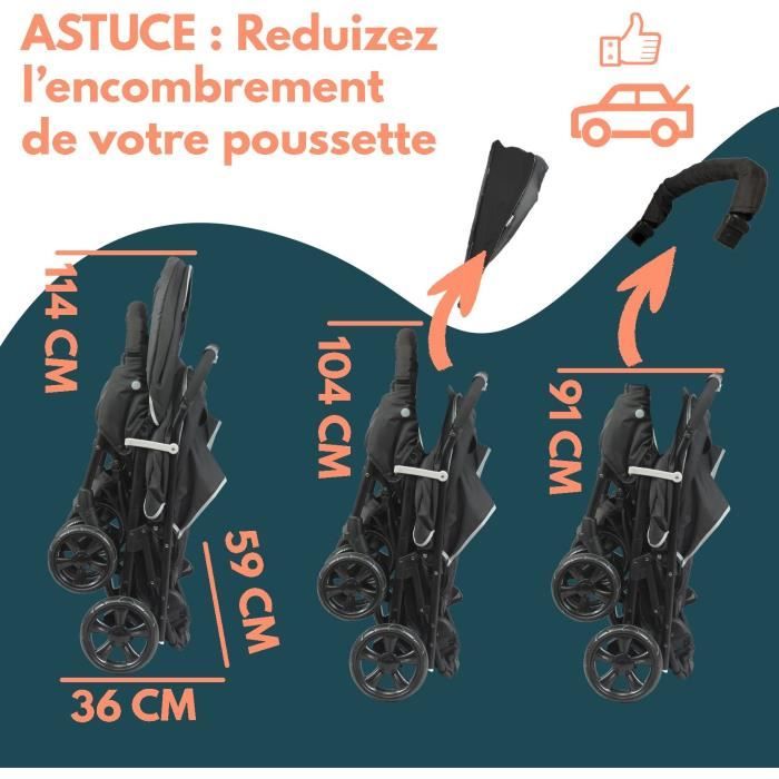 Poussette double jumeaux - BAMBISOL - Combiné Poussette Double + Siège ...