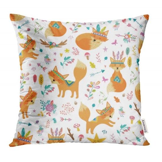 Orange Fun bande dessinée animé mignon Tribal renard motif main ...