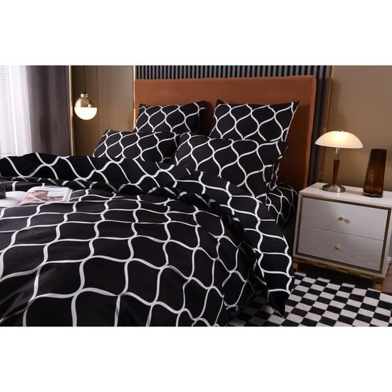 Housse De Couette Noir Et Blanc