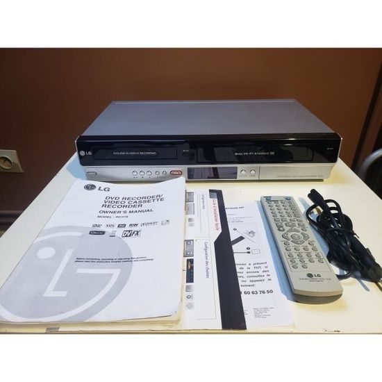 COMBINE MAGNETOSCOPE LG RC278 GRAVEUR DVD LECTEUR ENREGISTREUR TRANSFERT K7 VIDEO VHS CASSETTE ...
