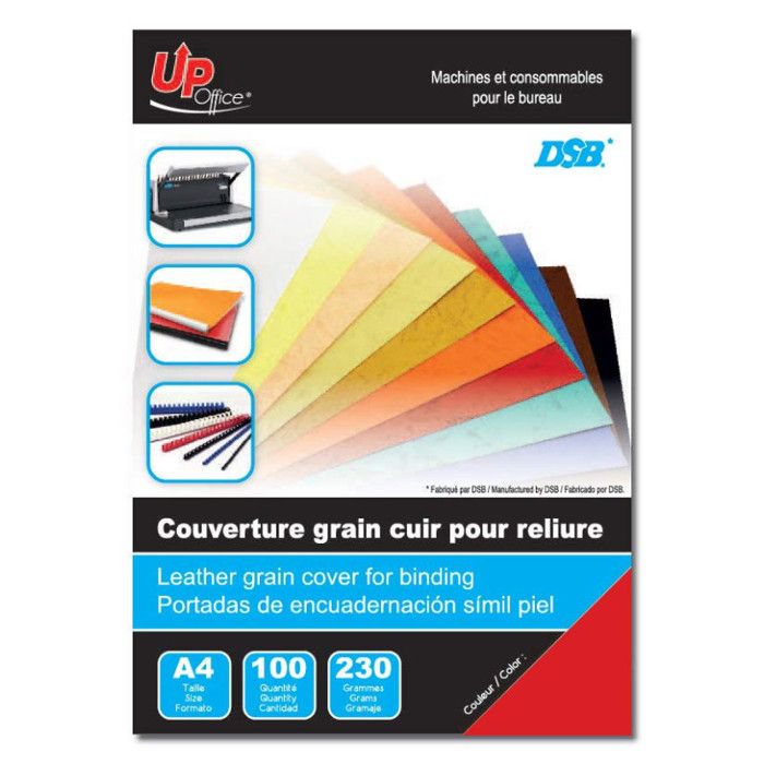 Couverture pour reliure - Rouge - A4 - Grain cuir - UpOffice ...