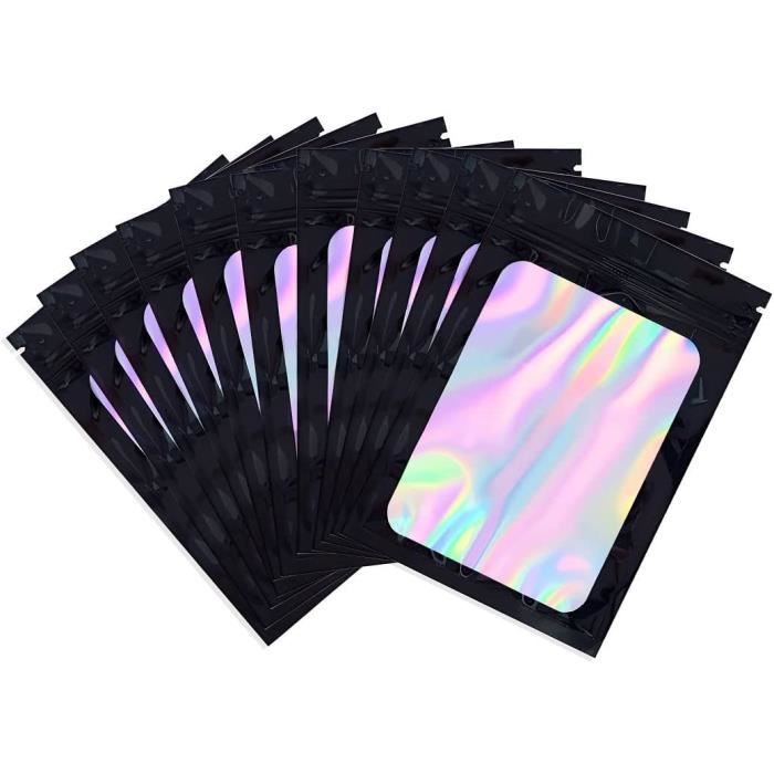 100 Pcs Sachet Zip Aluminium Plastique Refermable avec Fenêtres ...