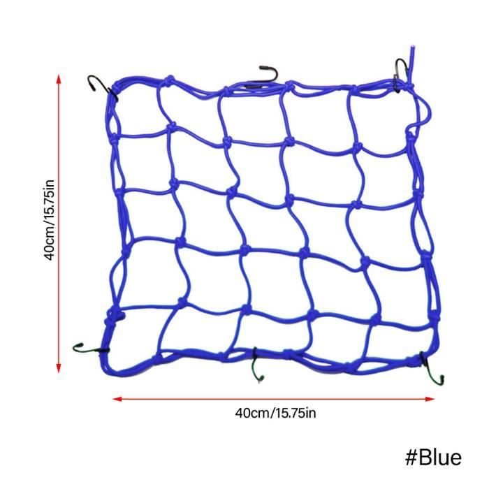 Filet élastique universel - Moto - 40 cm - Bleu - Sac-filet de coffre ...