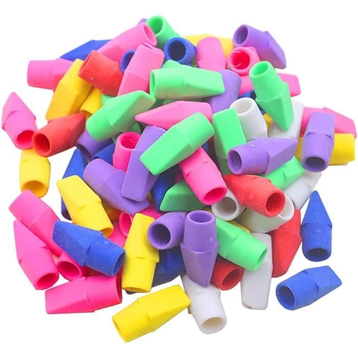 Lot De 100 Gommes Colorées Pour Crayons - Cdiscount Beaux-Arts et ...