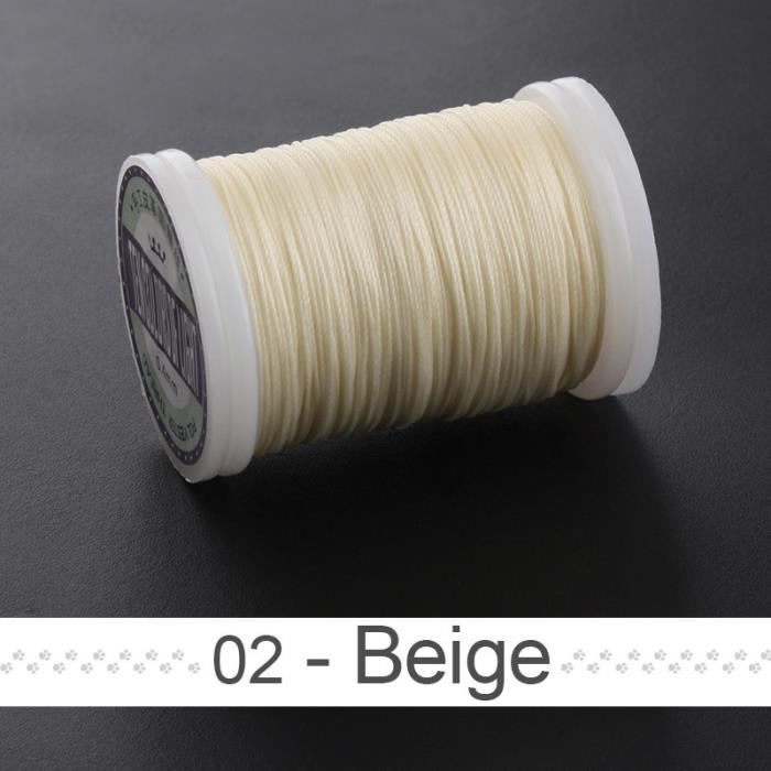 Fil ciré rond de 0.4mm,cordon en Polyester solide enduit de cire pour l ...