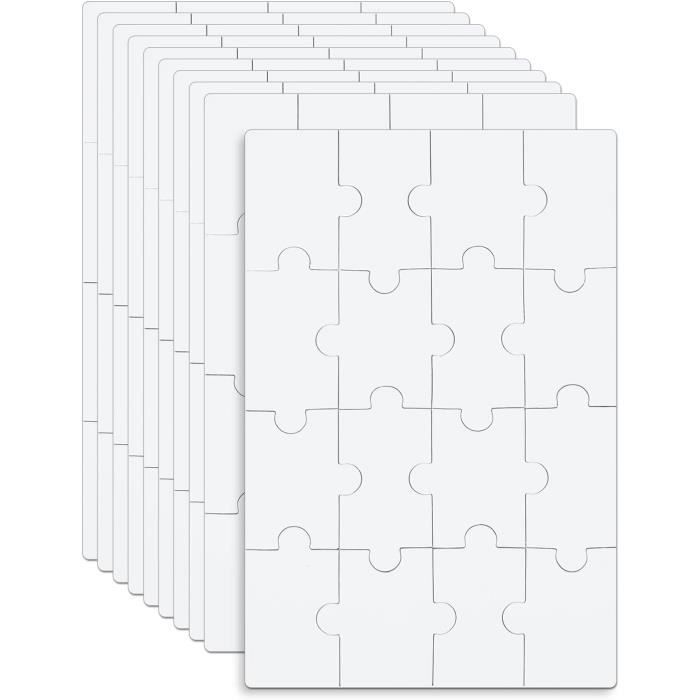Puzzle à Peindre - 10 Feuilles - 10x15cm - DIY Amusant - 16 Pièces ...