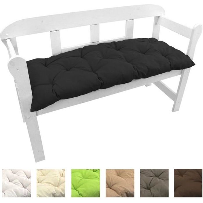 Coussin pour banc 140 x 50 x 8 cm ANTHRACITE – Coussins matelassés ...