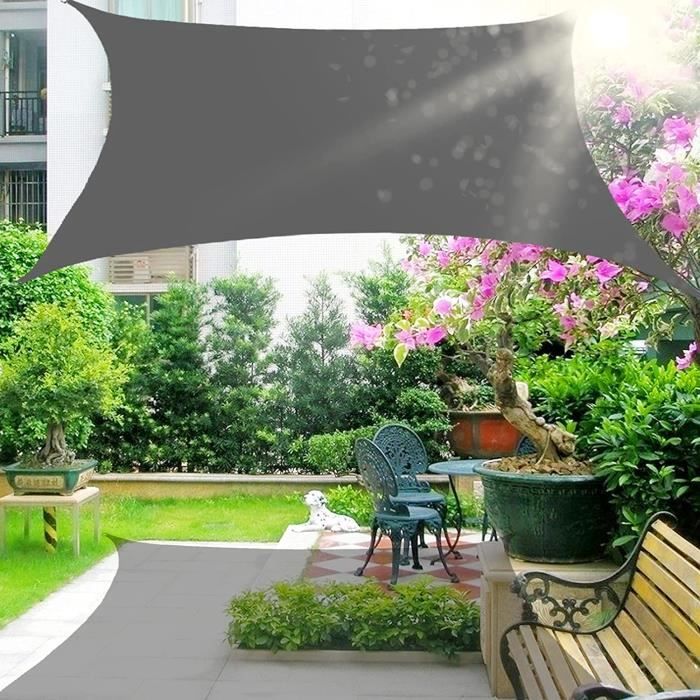 Voile d'ombrage Rectangulaire Pare-Soleil pour Jardin Balcon, Toile D ...