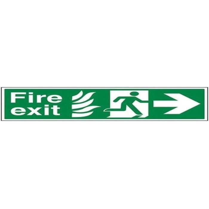 Nhs Fire Exit Arrow Right Panneau En Plastique Rigide 600 X 200 Mm 1 Mm ...
