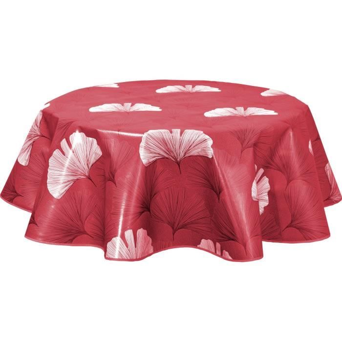 CPM - Nappe ronde en toile cirée design Chantou - Diam. 150 cm - Rouge ...