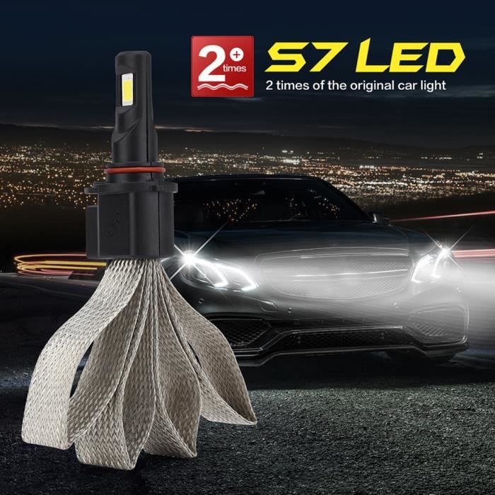 S7 LED Phares de Voiture Véhicules Feux d’’Ampoule Illumination 9005 ...