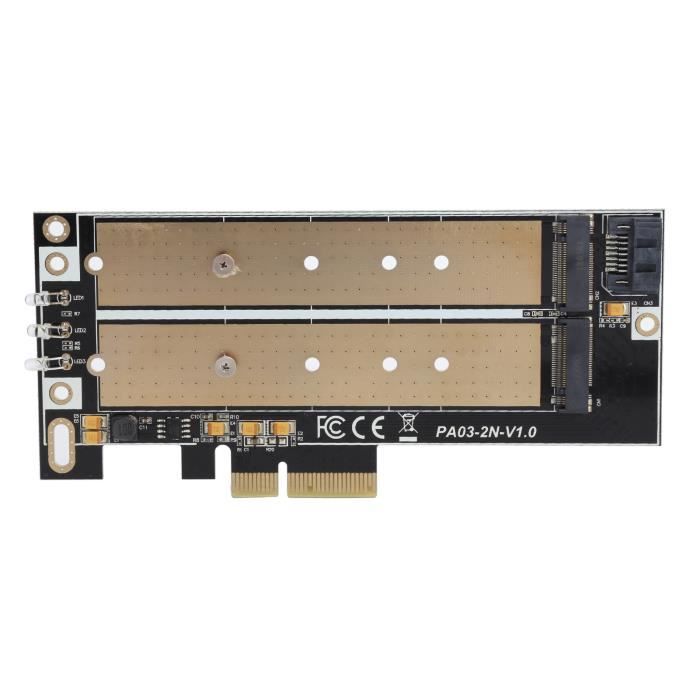 Garosa adaptateur NGFF vers PCI-E Clé NGFF M.2 B + M à 2 ports vers carte adaptateur PCI-E 4X 3. ...