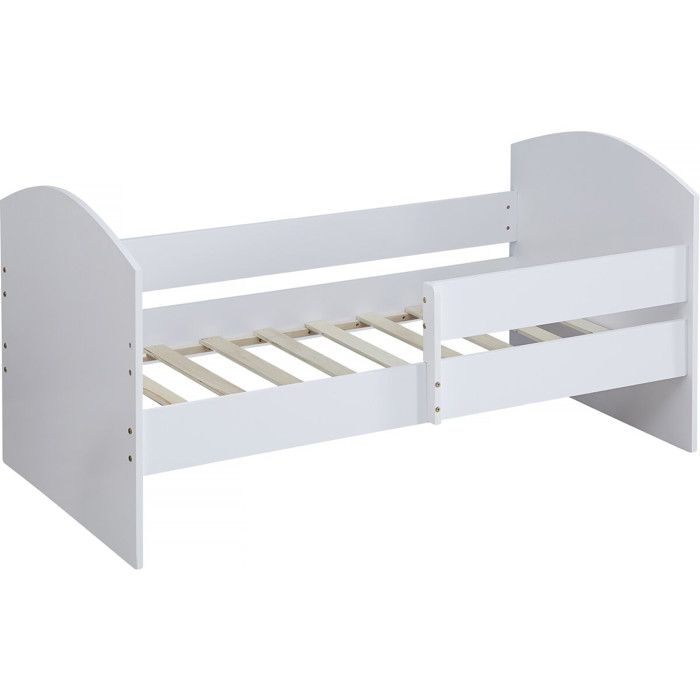 Lit enfant avec barrière "Victoria" - Bois - Blanc - 80 x 160 cm ...