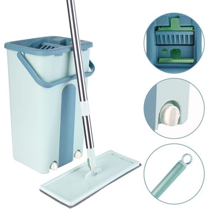 KEDIA. Kit Balai Serpillere et Seau Essoreur, Balai Microfibre Plat ...
