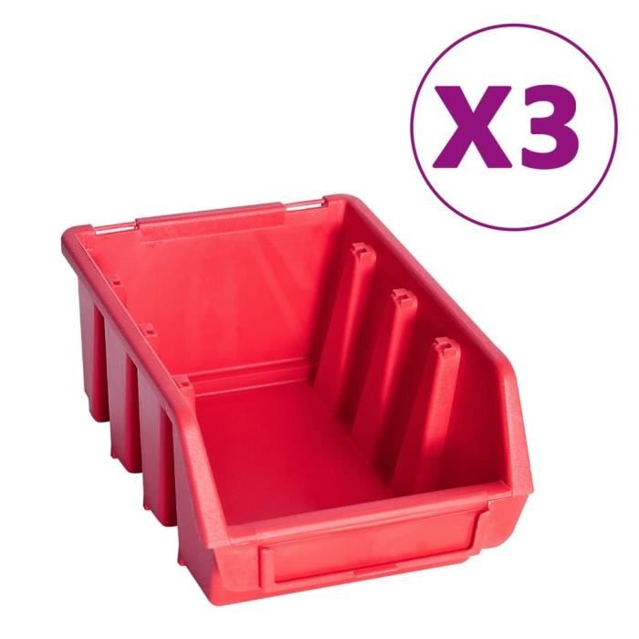 Kit de bacs de stockage - KEENSO - 8 pcs - Rouge et noir - Panneau ...