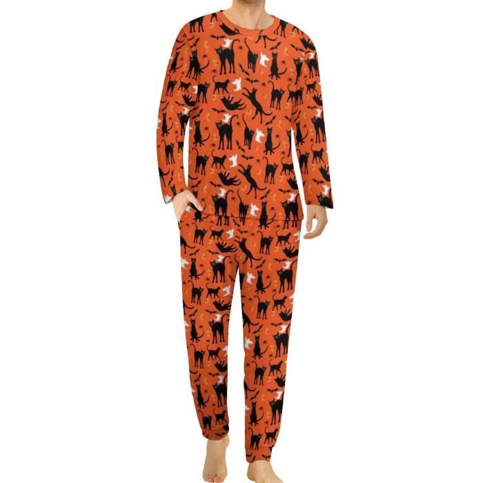 Pyjama Imprimé Fantôme Humoristique pour Homme,Manches sulf,Rétro ...