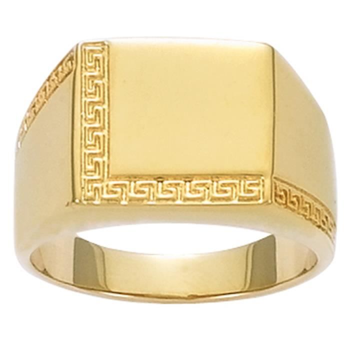 Chevalière en plaqué or 'Charles' LES TRESORS DE LILY - 14x13 mm ...