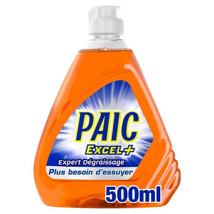 LOT DE 8 - PAIC Excel + - Liquide vaisselle expert dégraissage 500 ml ...
