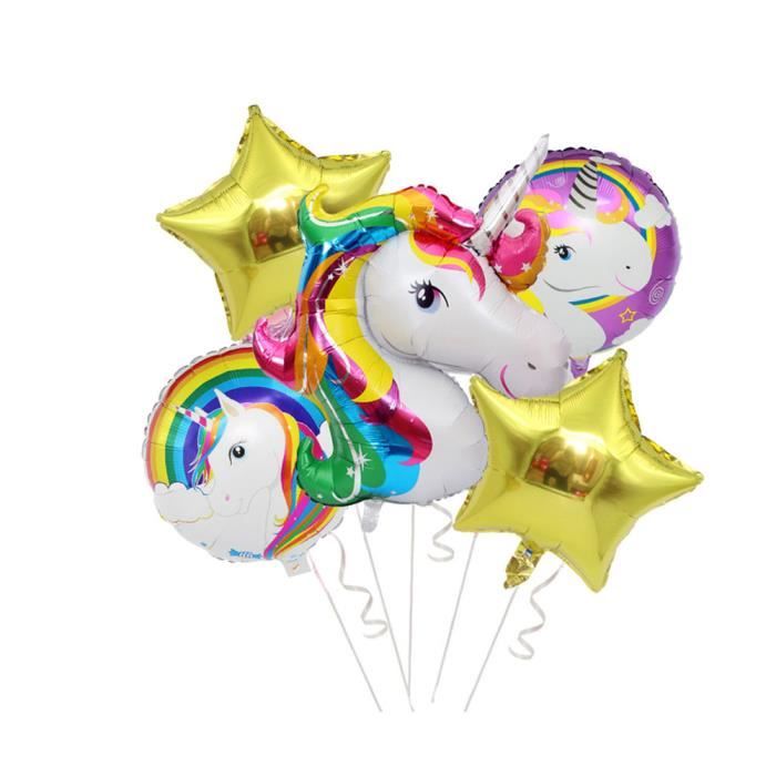 Joyeux anniversaire Licorne Star rond Ballon de ballon coloré ballon de feuille d'aluminium pour ...