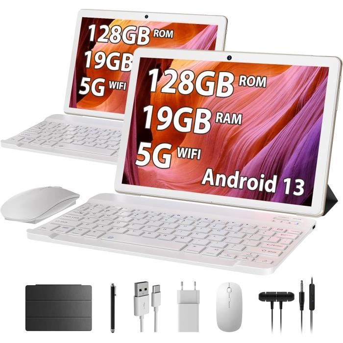 Tablette Android 13,Tablette 10 Pouces Avec 5G Wifi,1280 * 800 Ips,19Go Ram+128Go Rom(Tf 1To ...