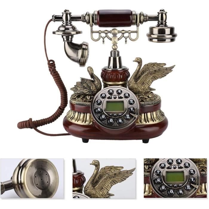 Téléphone Antique, Téléphone Fixe Vintage Avec Système Double Fsk-Dtmf ...