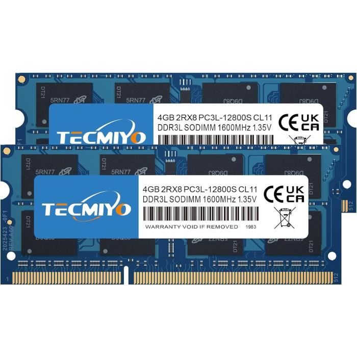 8Go(2X4Go)Ddr3L Ram 1600Mhz Mémoire Ram Sodimm Barrette De Ram Pc ...