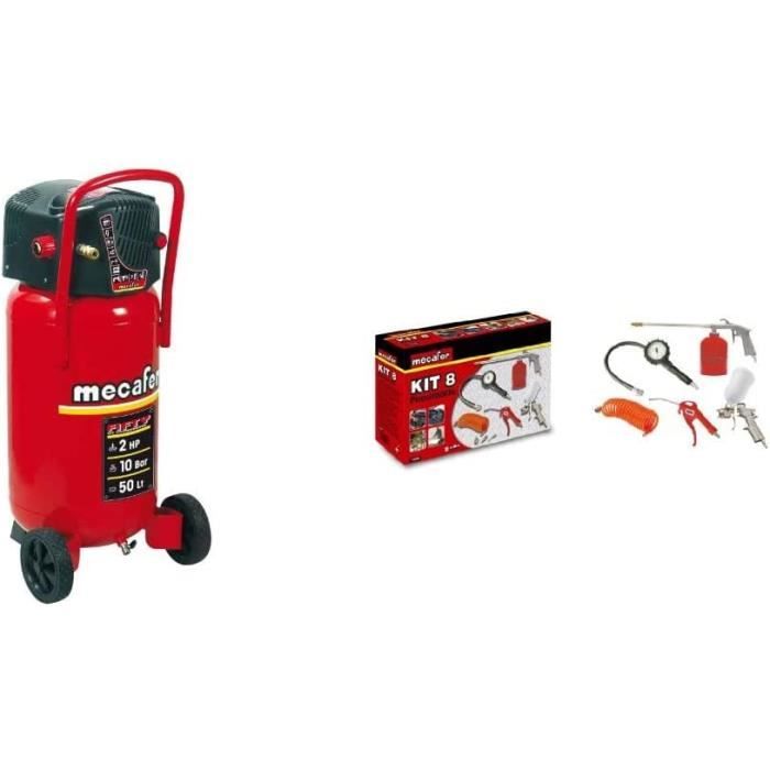 Mecafer 425090 Compresseur 50 L 2 fifty mecafer 150098 Kit 8 ...
