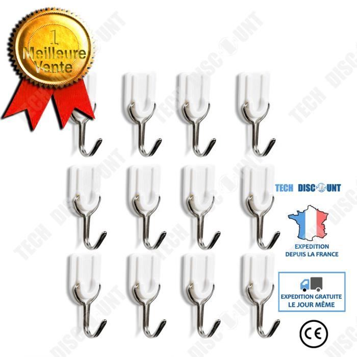 Crochets muraux adhésifs - TD® - Mini crochets en U - Plastique ...