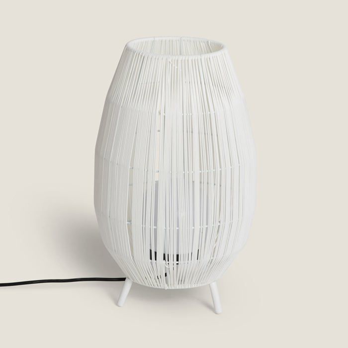 Lampe à Poser Rotin Extérieure Annecy Blanc - Cdiscount Maison