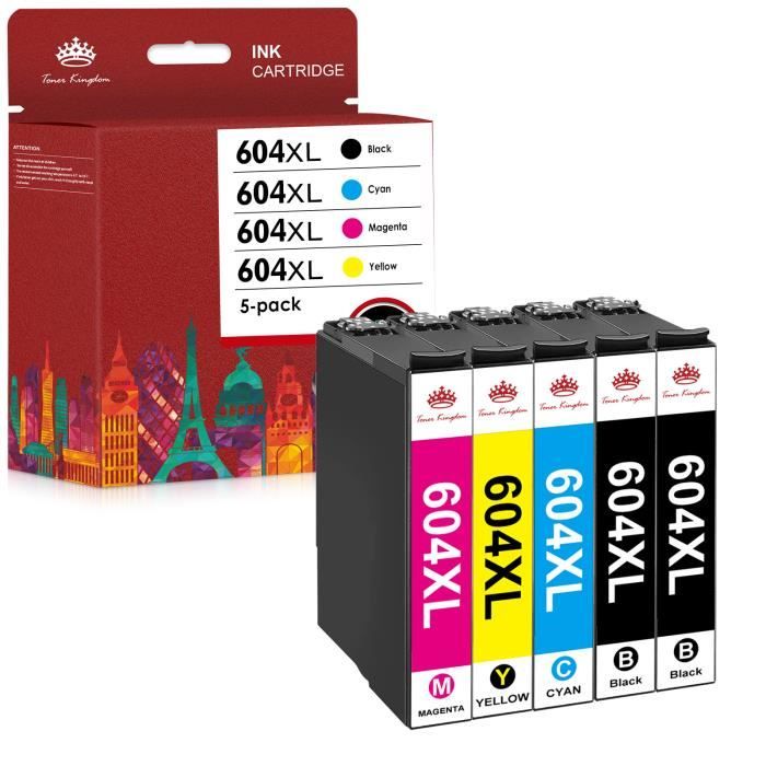 604XL TONER KINGDOM - Lot de 5 Cartouches d'encre compatibles avec ...