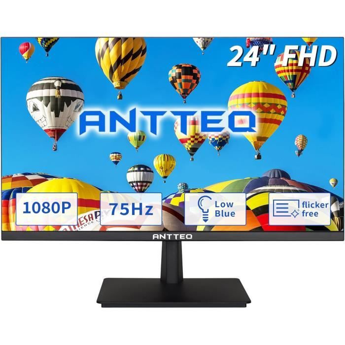 Moniteur Fhd De 24 Pouces, Cadre Ultra Fin 1080P 75Hz Va, Angle De ...