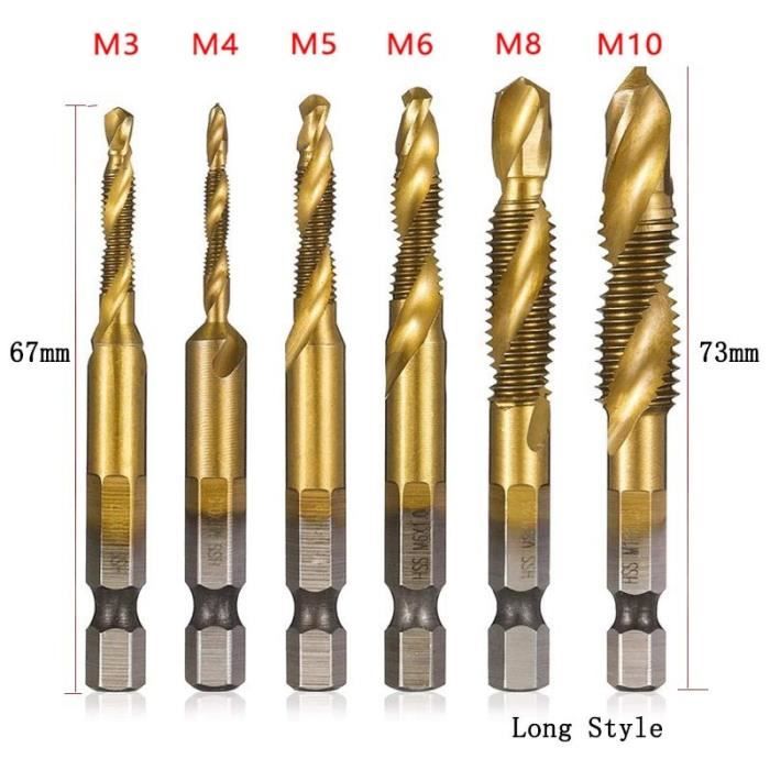 FILIERE - BUSE DE FILAGE - TARAUD,Long Gold--Tige hexagonale plaquée ...