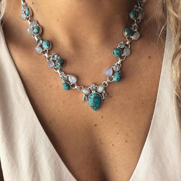 Collier de fleurs Boho pour femmes, avec des perles de couleurs ...