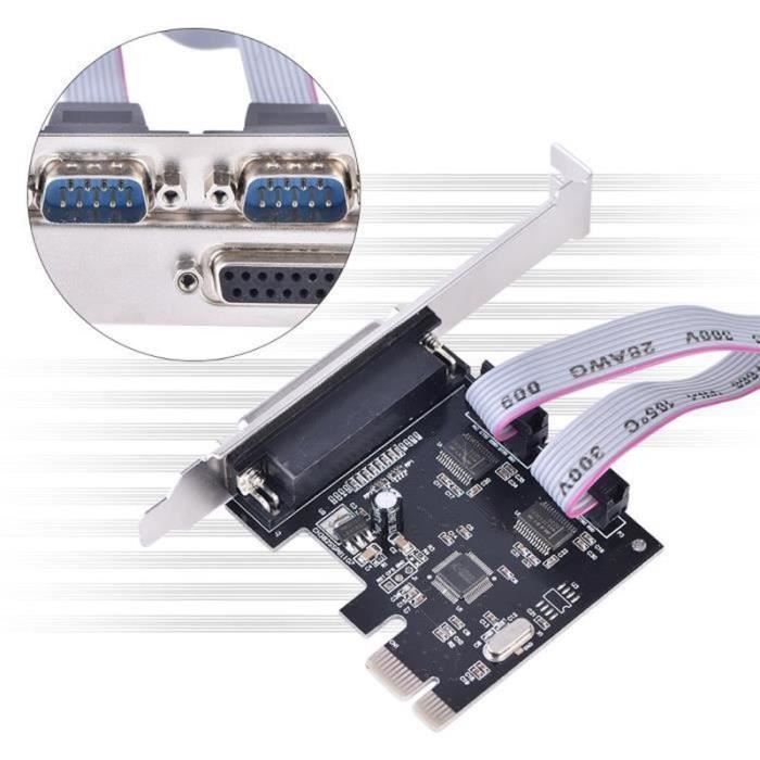PCI-E à 2 Ports Série DB9 RS232 + 1 Port Parallèle LPT DB25 Adaptateur ...
