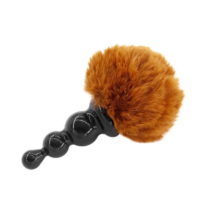 STIMULATEUR - PLUG - CHAPELET ,Marron--jouet sexuel queue de lapin en ...