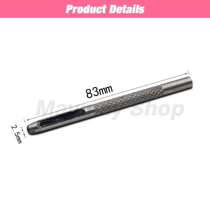 RIVET,2.5mm Hole Punch--Rivets à Double capuchon en métal, clou rond ...