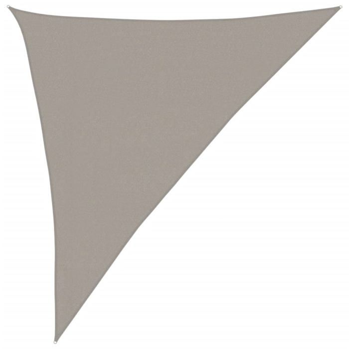VidaXL Voile d'ombrage 160 g/m² triangulaire gris clair 3x4x5 m PEHD ...