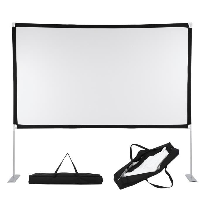 LES Écran de projection portable 4K HD 16: 9 Rideau de projection ...