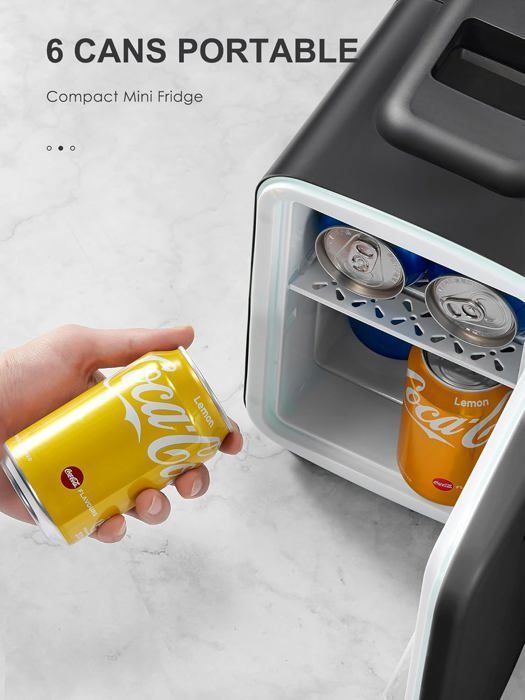 Mini Frigo de Chambre 4L/6 Canettes, Petit Frigo Portable 240V/12V ...