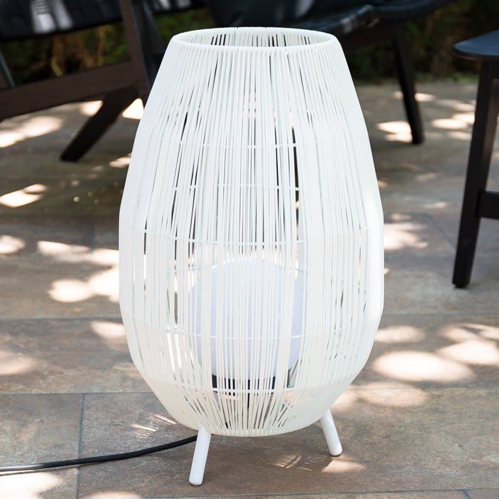 Lampe à Poser Rotin Extérieure Annecy Blanc - Cdiscount Maison