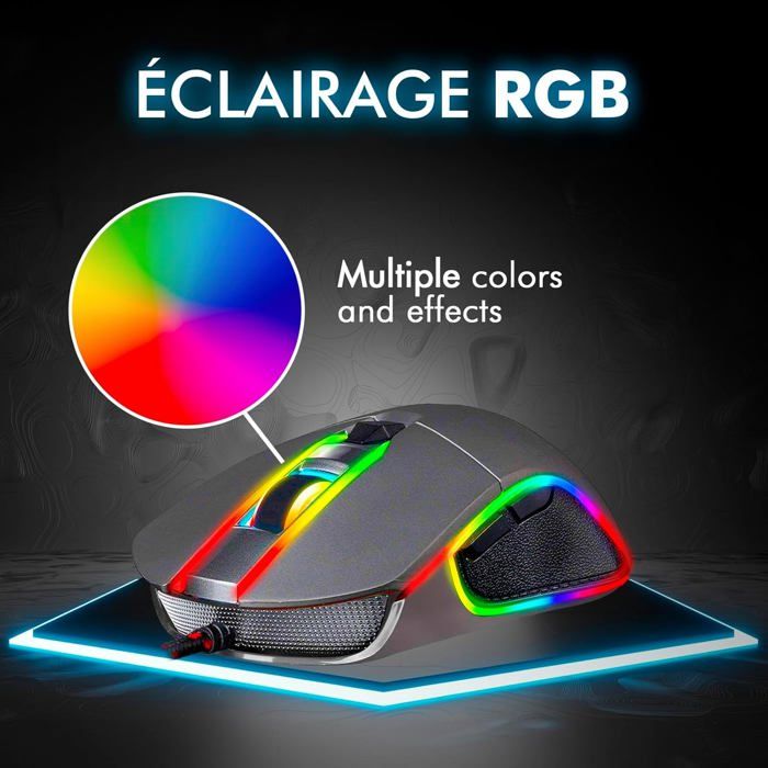 Aim Souris RVB 7000 DPI Souris d'ordinateur ergonomique RVB Chroma pour ...