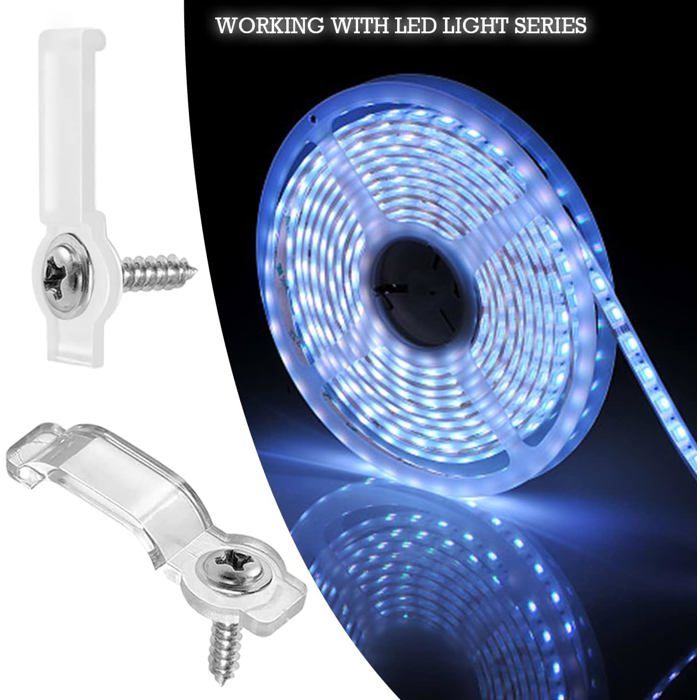 Clips de fixation pour bande LED - FEBEST - 200 pièces - 10 mm de large ...