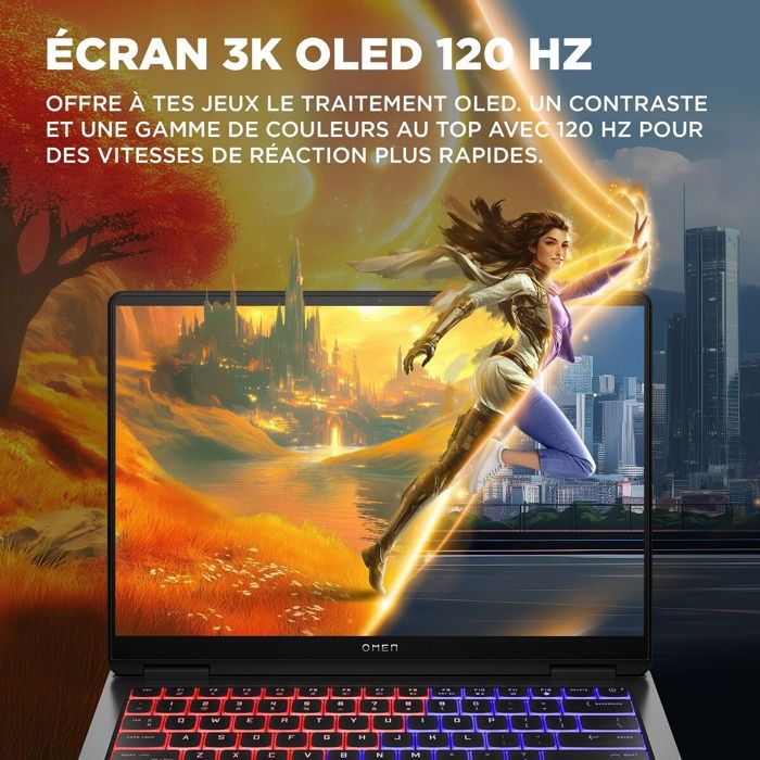 PC portable Hp gaming Omen Transcend 14-fb1037nf 14" OLED 48-120 Hz ...