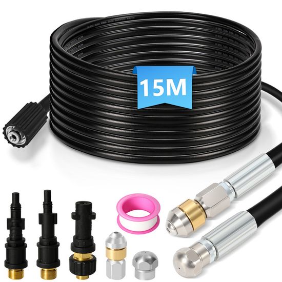 Bettizia Tuyau Nettoyeur Haute Pression 15M, Tuyau Déboucheur Canalisation Flexible Kärcher K2 ...