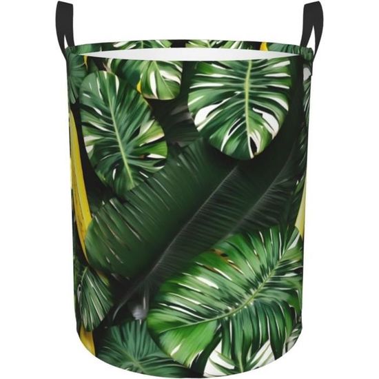 Grand Panier À Linge Rond En Tissu Oxford, Banane-Palmier[L6047 ...