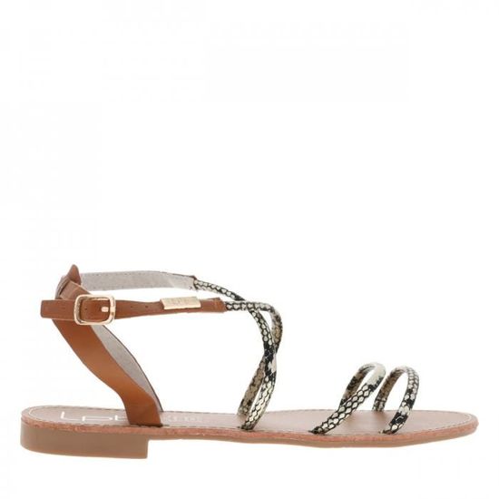 Sandales cuir talon plat Jaune - Cdiscount Chaussures