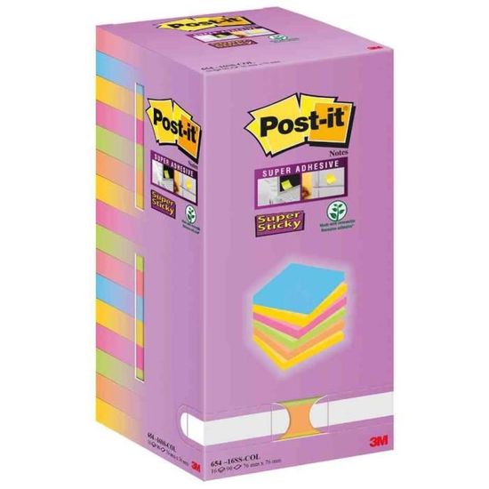 Bloc-note - Post-it - Super Sticky Notes - 76 x 76 mm - 90 feuilles ...